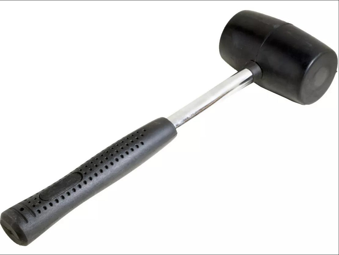 MAXPERKX Rubber Mallet – Tubular Handle for Paving & DIY, 8/16/32oz Op ...