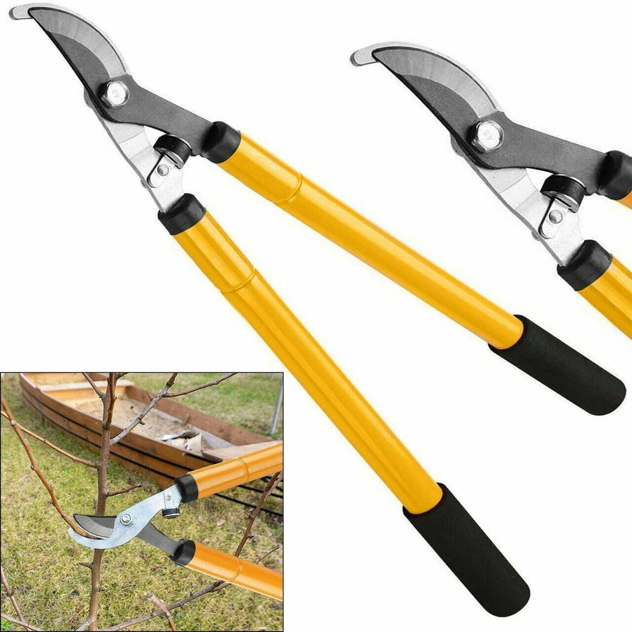 MAXPERKX Heavy Duty Garden Branch Cutter - 21'' Bypass Pruner with Lon ...